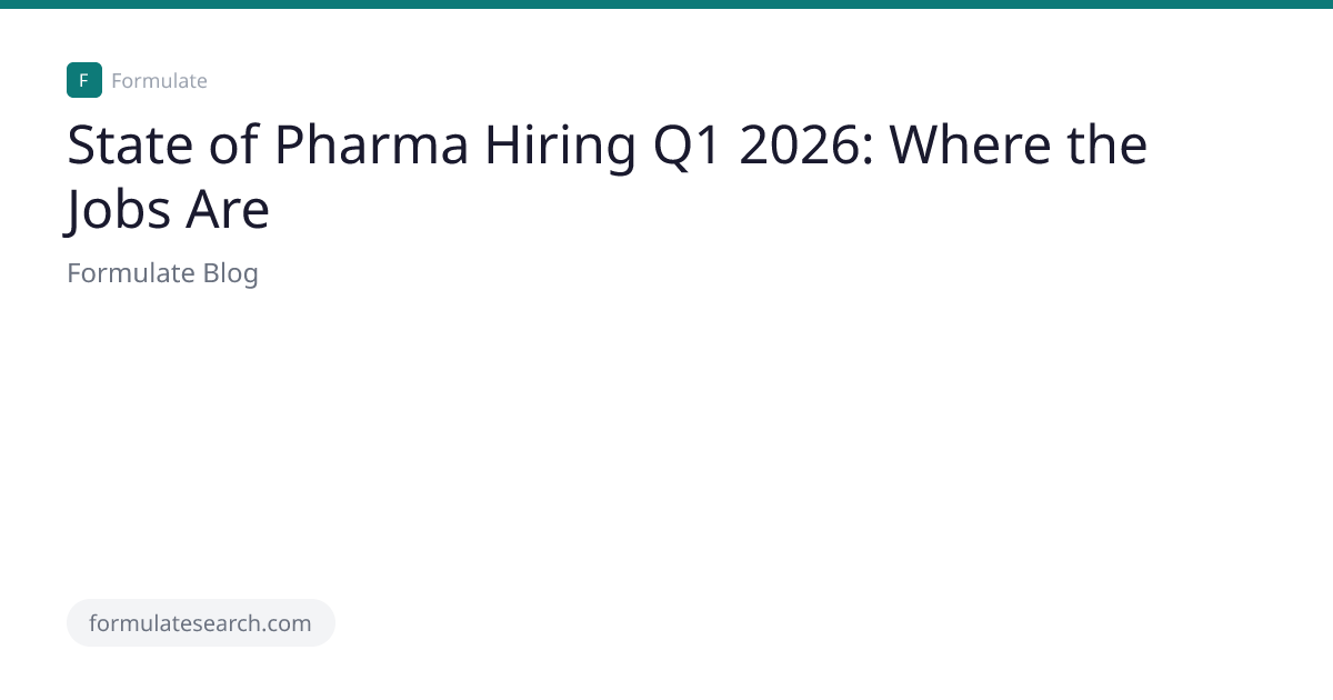 State of Pharma Hiring Q1 2026: Where the Jobs Are | Formulate
